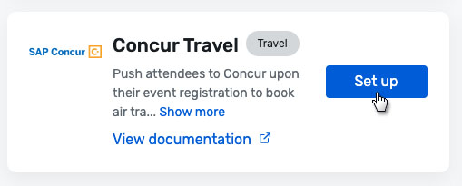 Setting Up Concur Travel in an Event