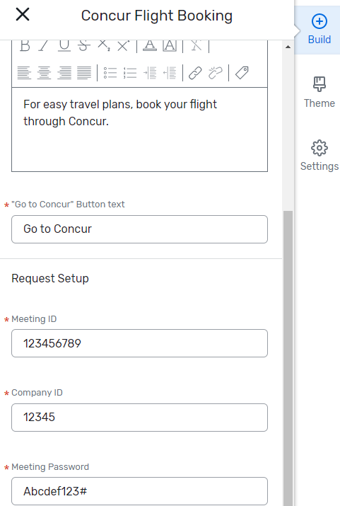 Setting Up Concur Travel in an Event