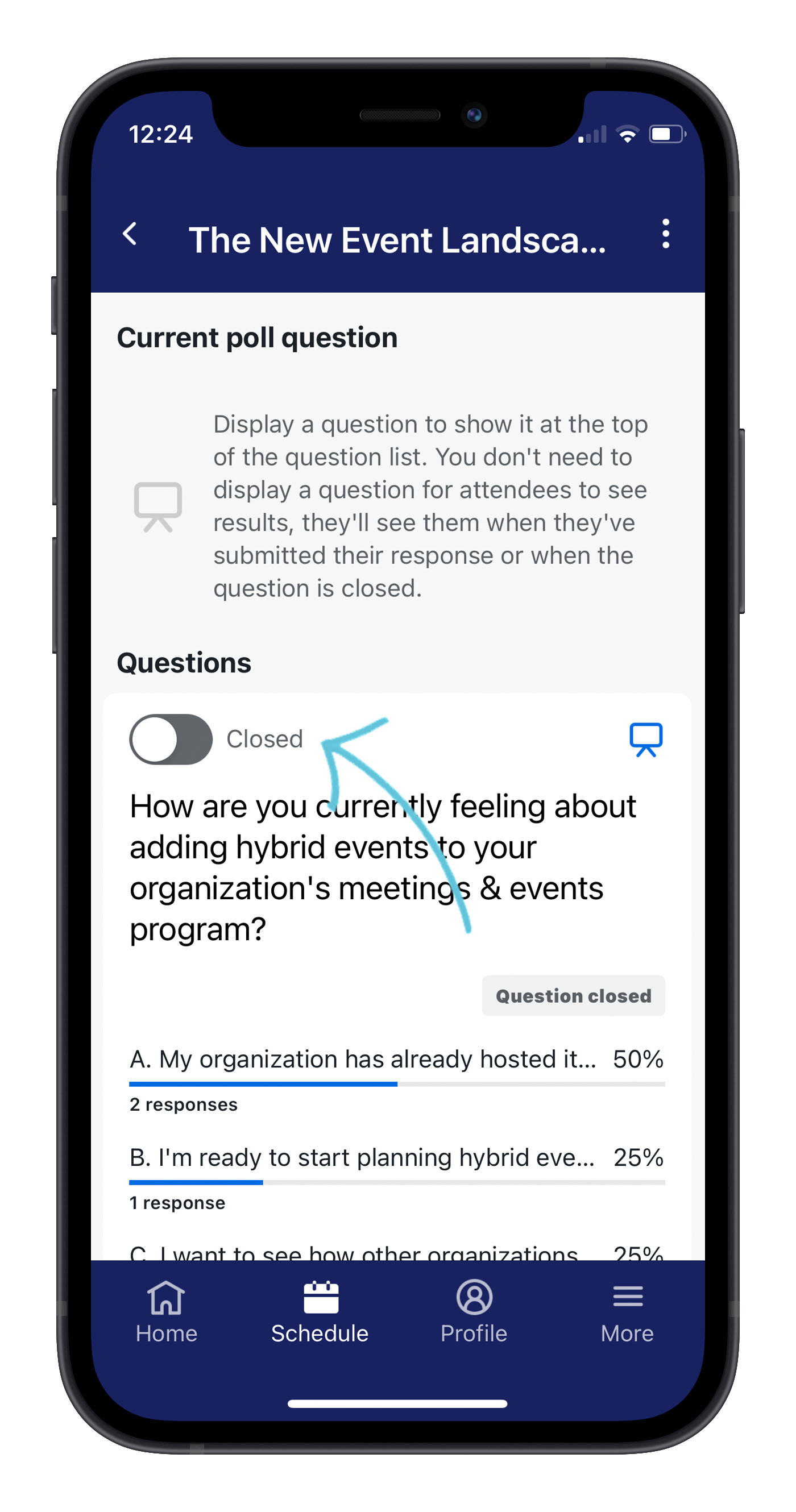 Moderating Live Polls on the Attendee Hub Website and App