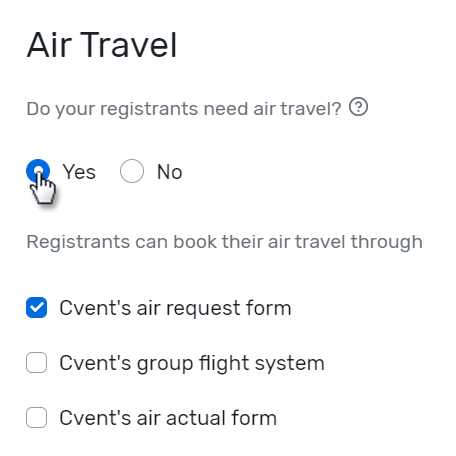 Setting Up Air Requests
