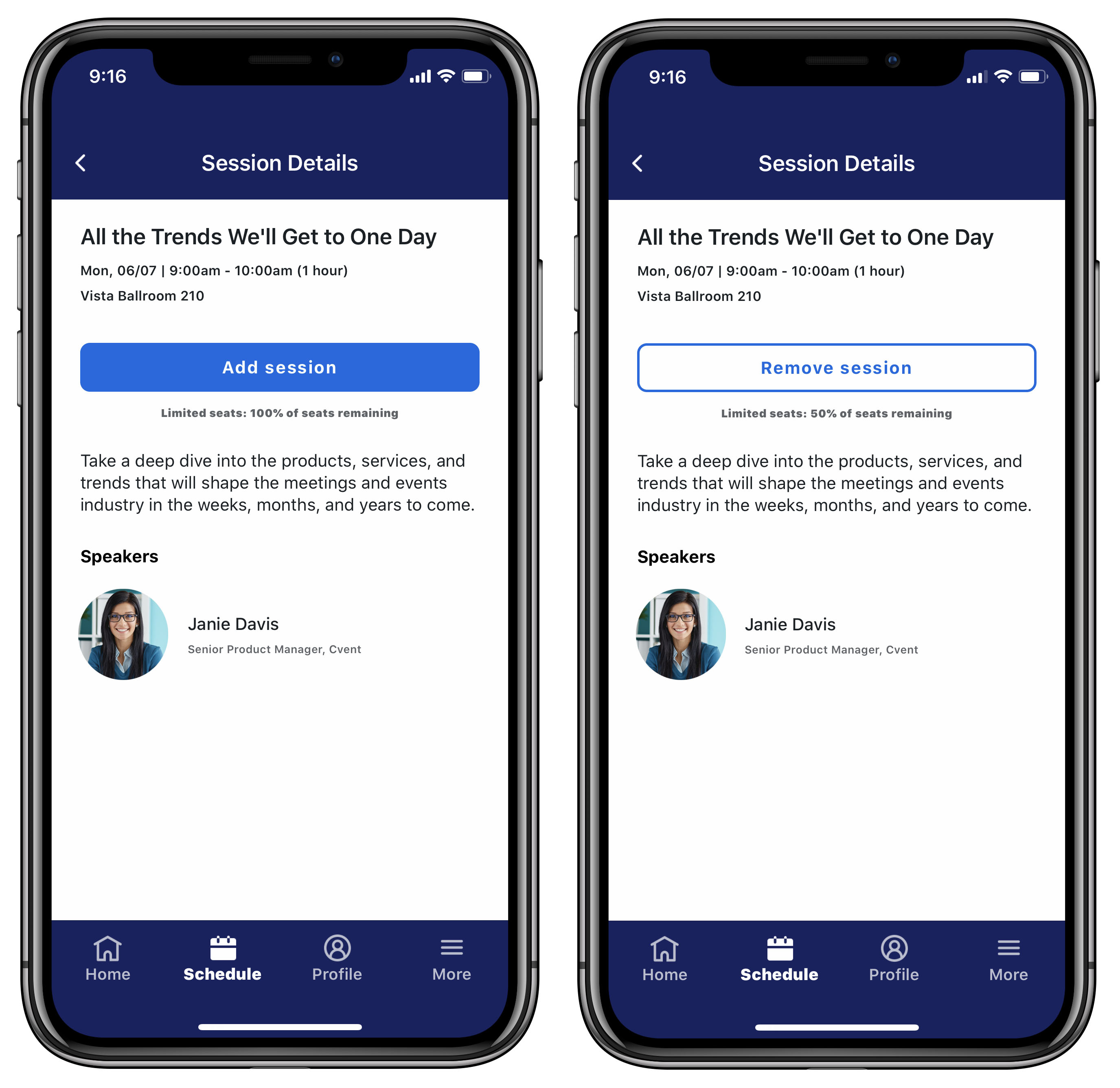 Registering for Sessions on the Attendee Hub Website and App