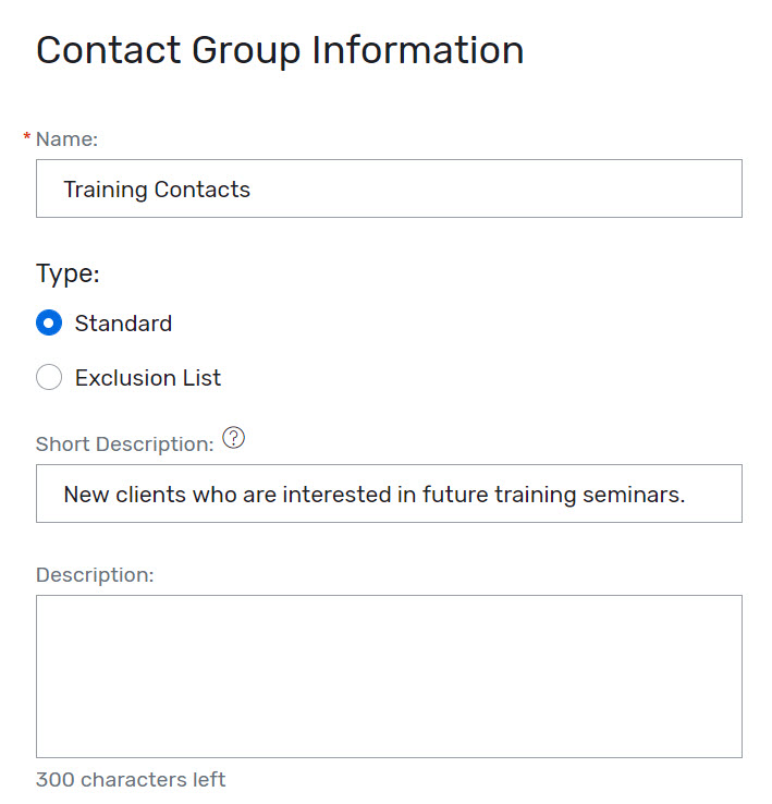 Managing Contact Groups