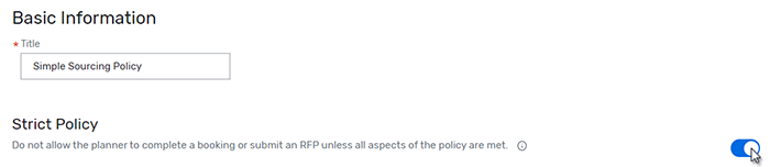 Defining Simple Sourcing Policies