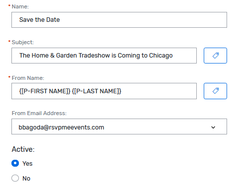Creating an Event Email