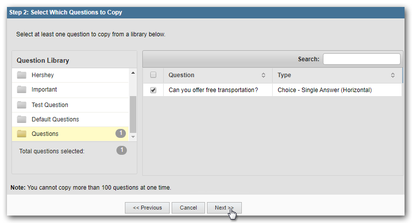 Adding Questions to Your RFP