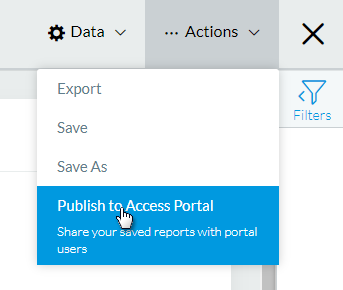 Publishing a Report to Access Portals