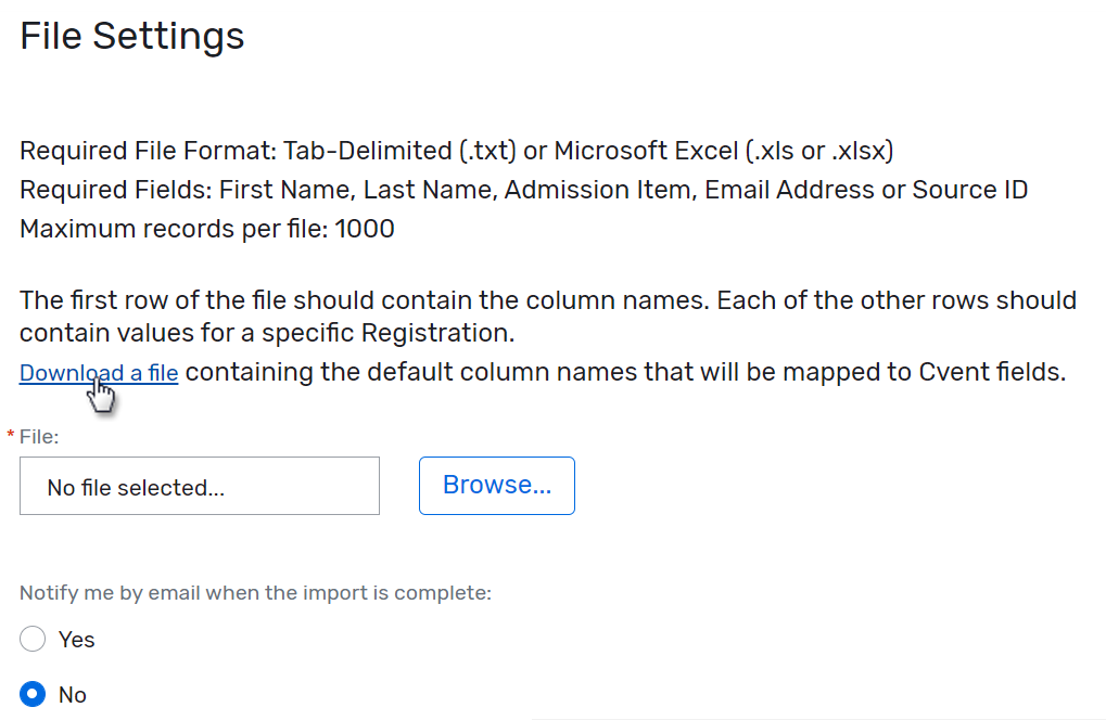 Importing Registrations