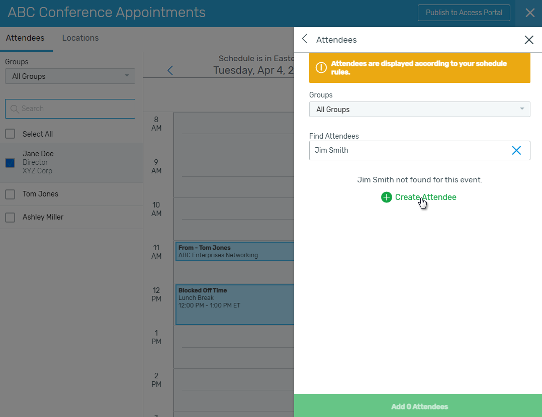 Managing Schedules in Appointments