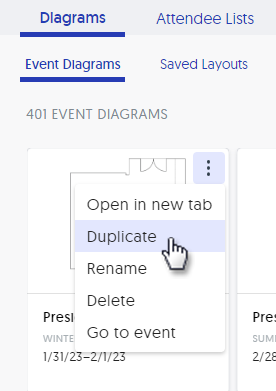 Duplicating a Diagram into a Different Event