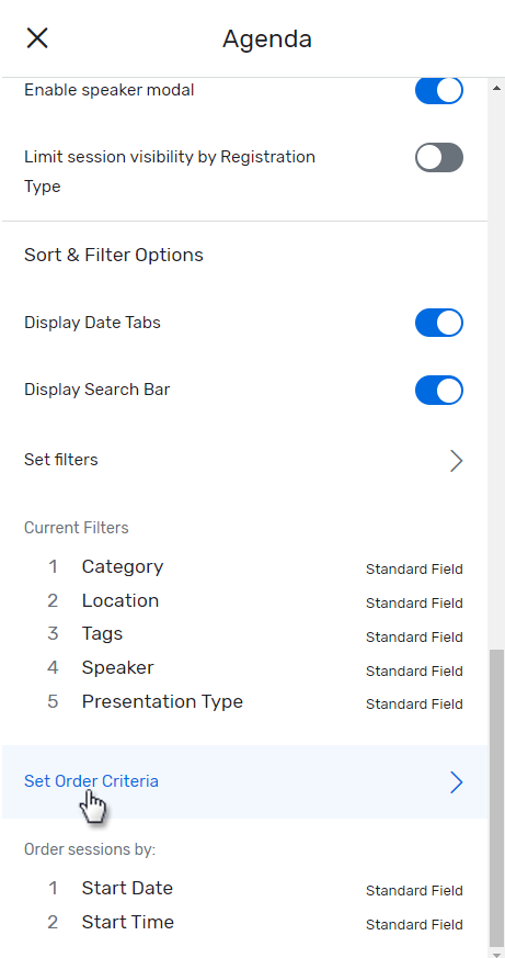 Setting Up the Agenda Widget