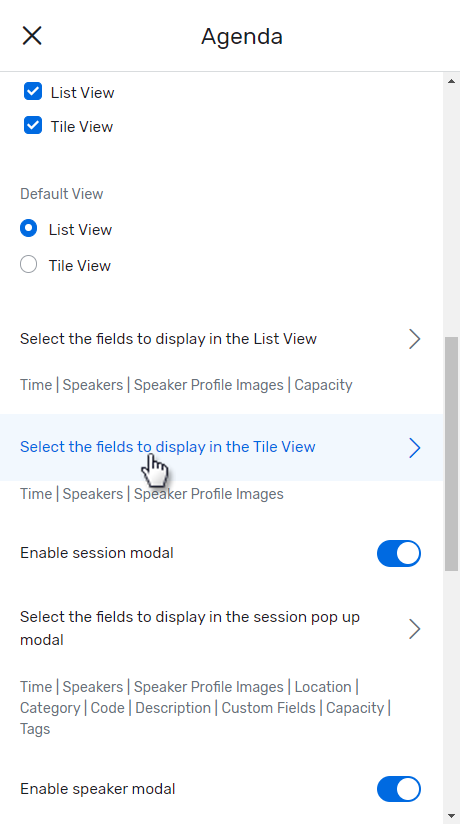 Setting Up the Agenda Widget