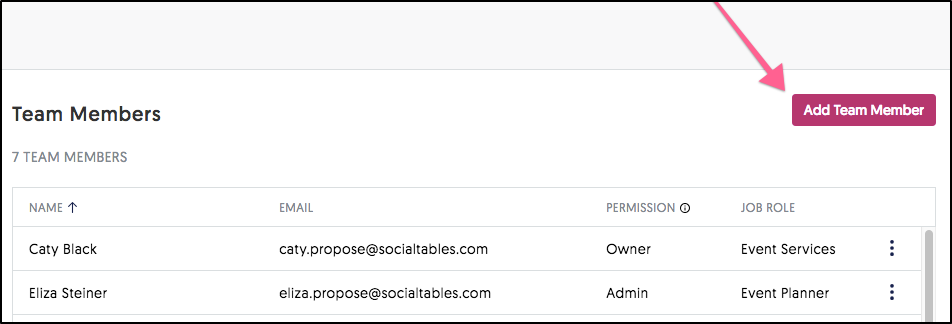 Adding or Removing Team Members in Event Diagramming