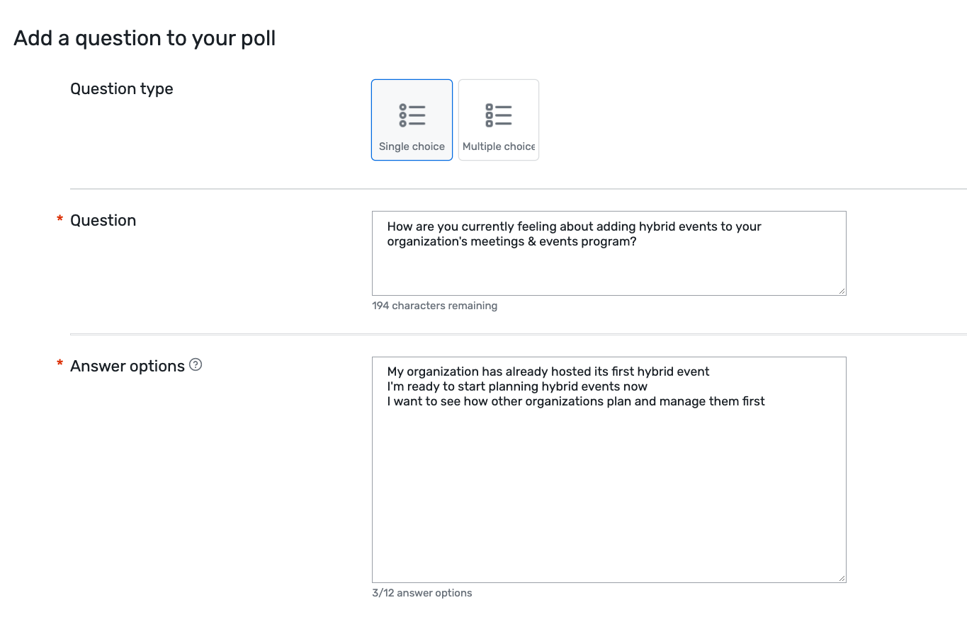 Setting Up Live Polling for Attendee Hub