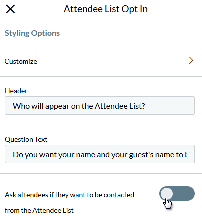 Setting Up the Attendees List Widget
