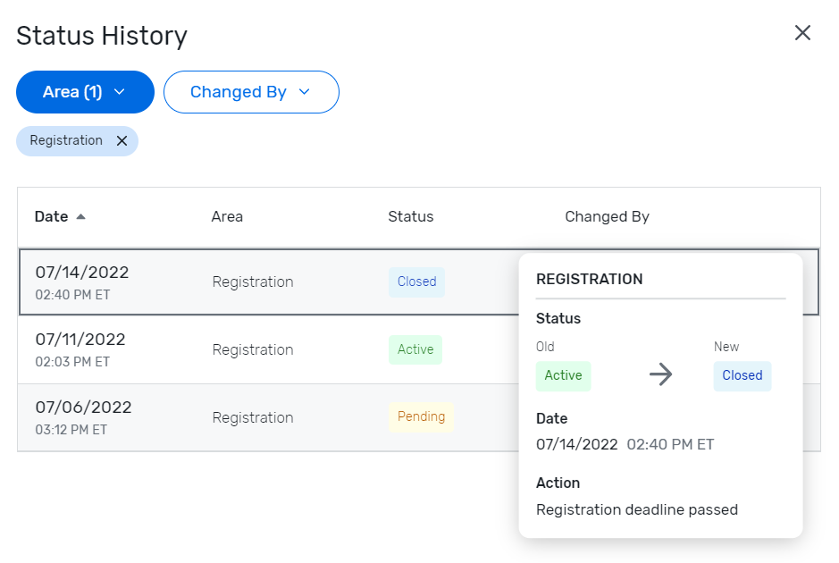 Reopening Registration