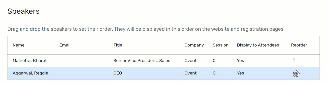 Adding Speakers to Your Event