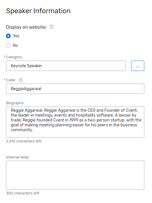 Adding Speakers to Your Event