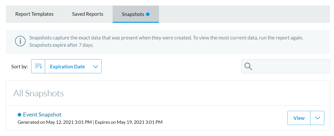 Scheduling Snapshots of Your Reports