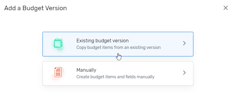 Adding Budget Versions