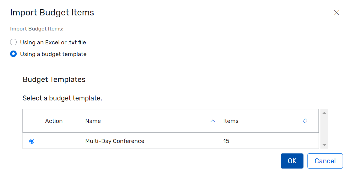 Creating Budget Templates