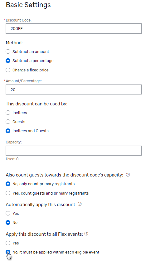 Creating Discount Codes