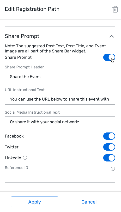 Prompting Registrants to Share Your Event After Registration
