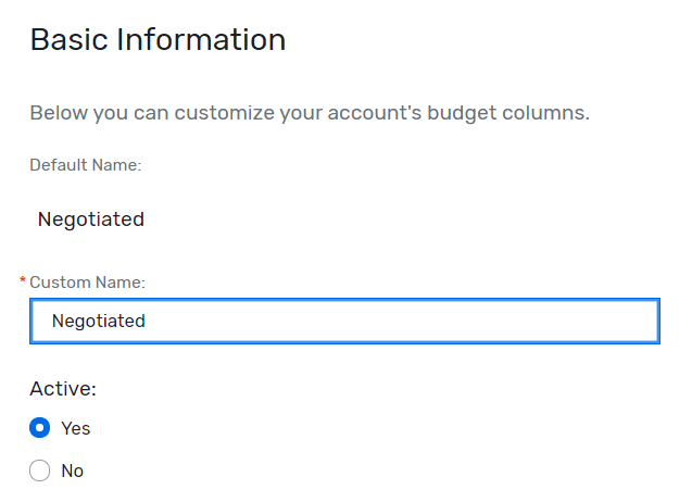 Configuring Budget Settings