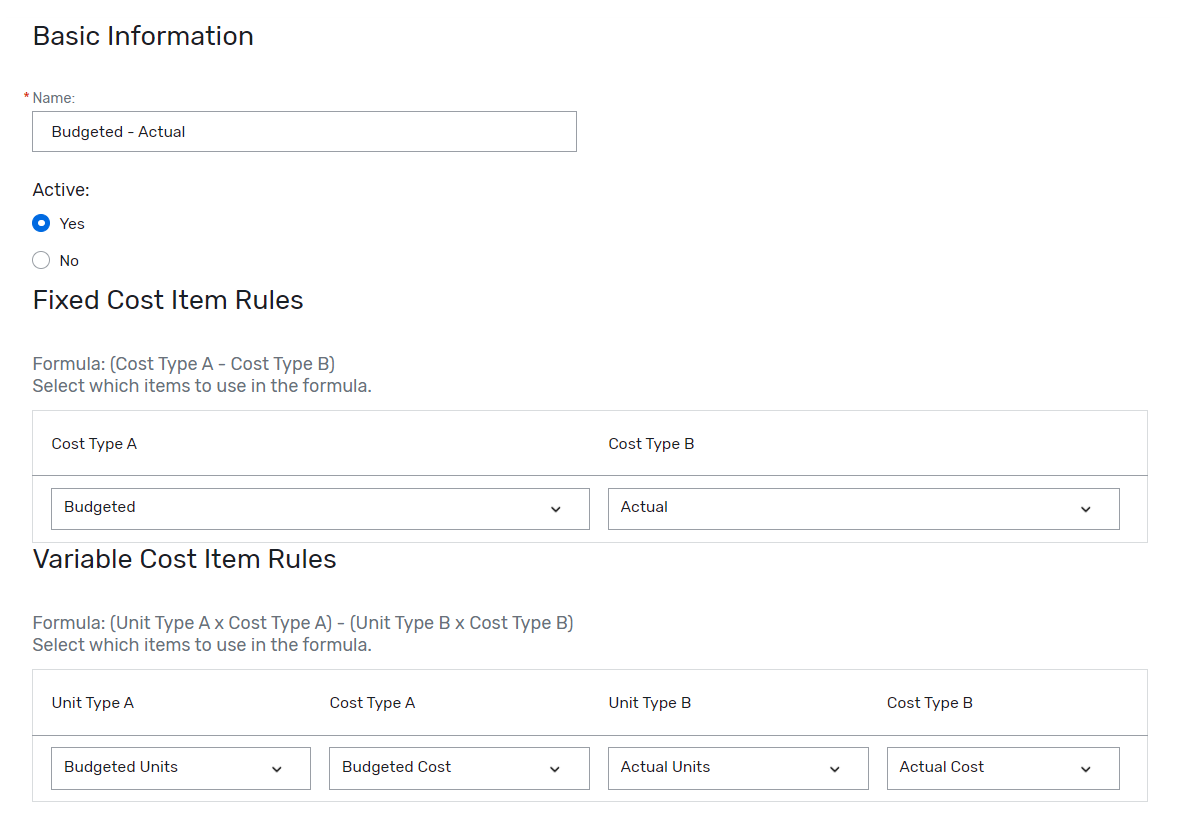 Configuring Budget Settings