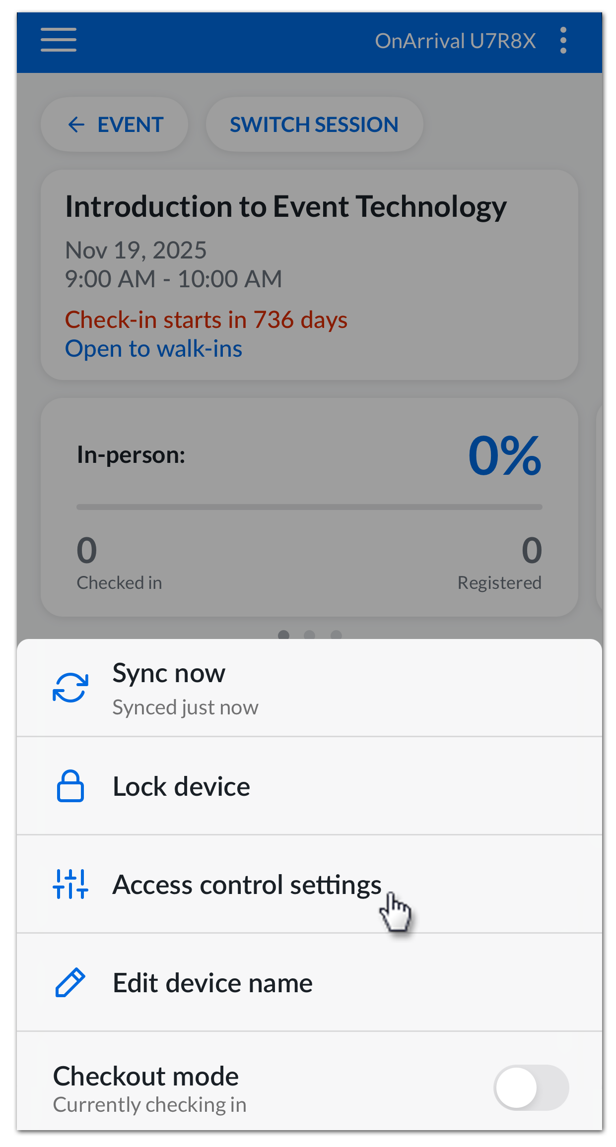 Configuring Access Control in the OnArrival App