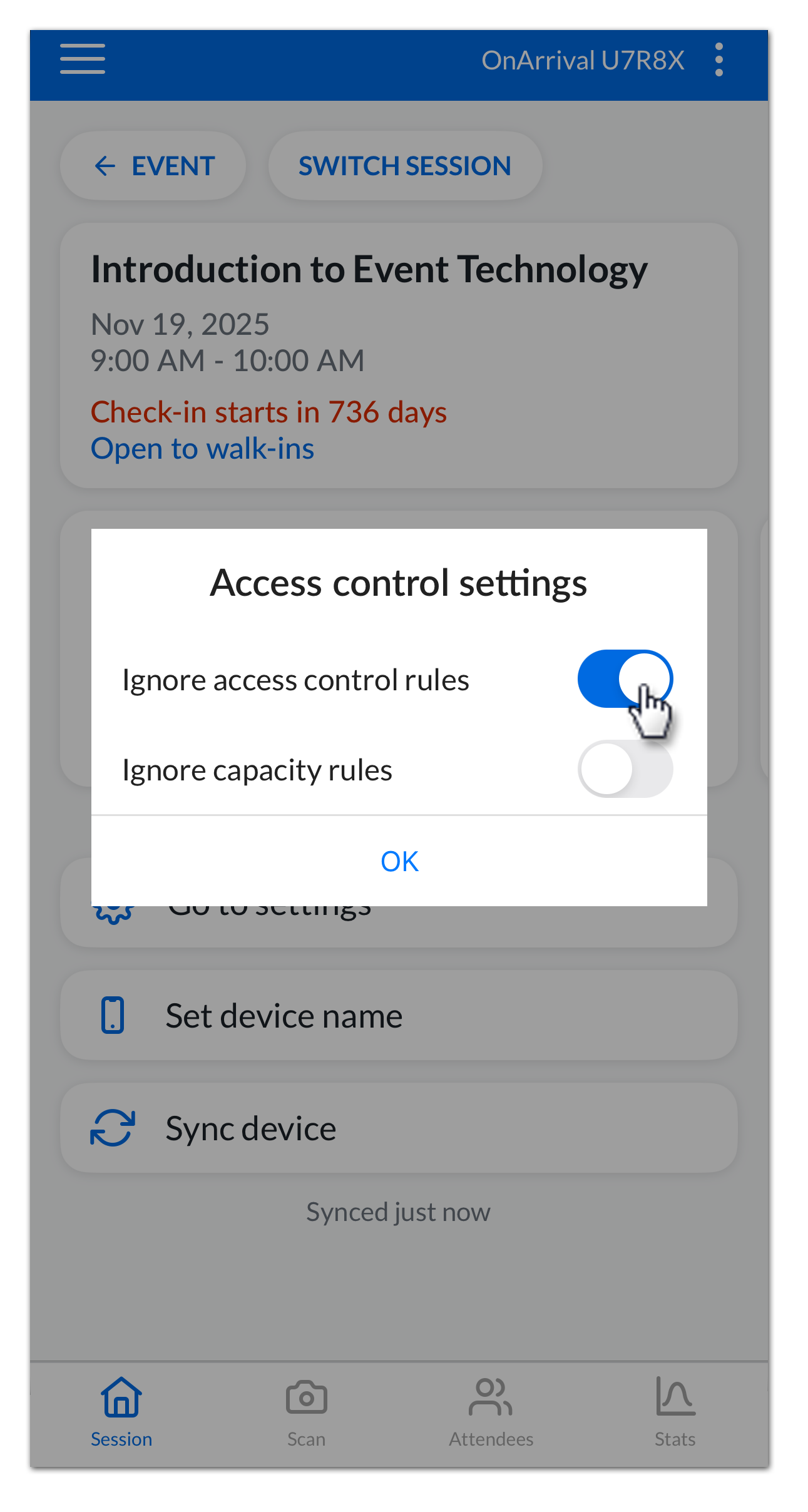 Configuring Access Control in the OnArrival App