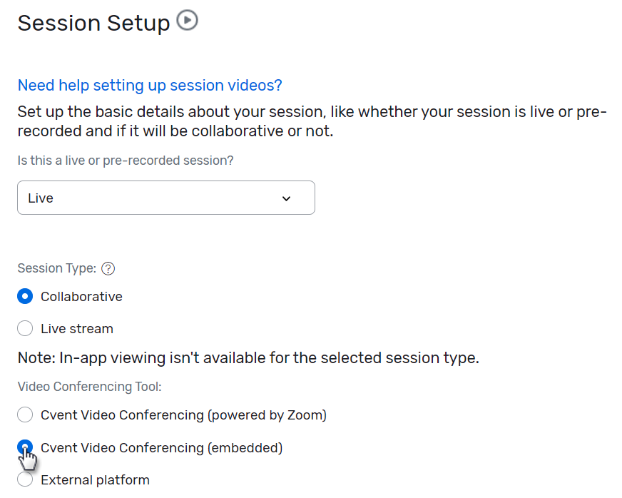 Setting Up Virtual Sessions for the Attendee Hub Website