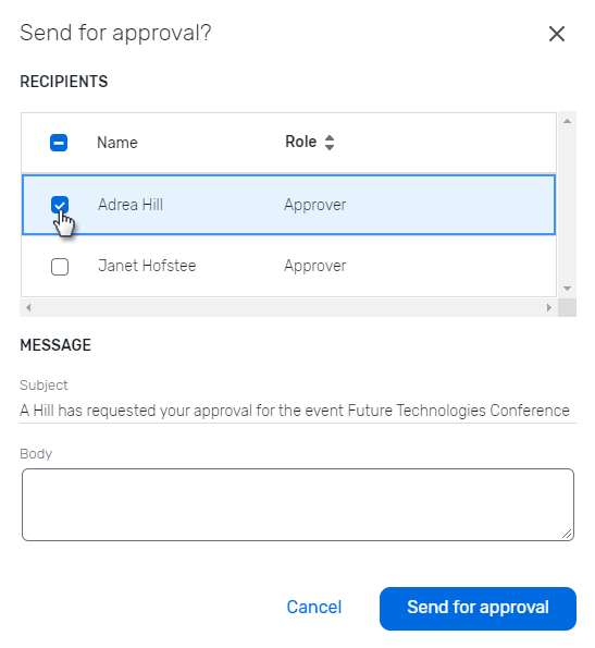 Using Event Approval