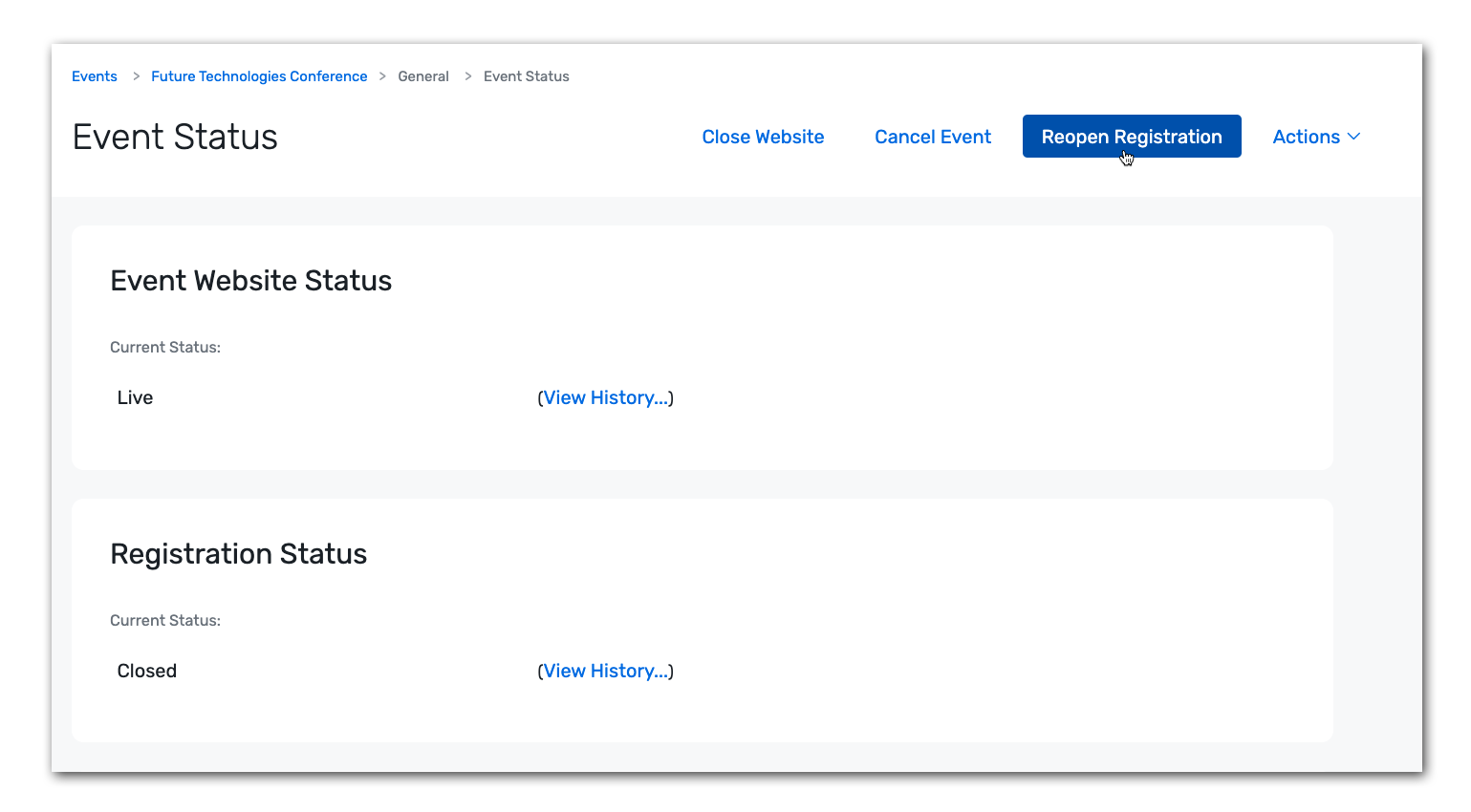 Rescheduling Your Event
