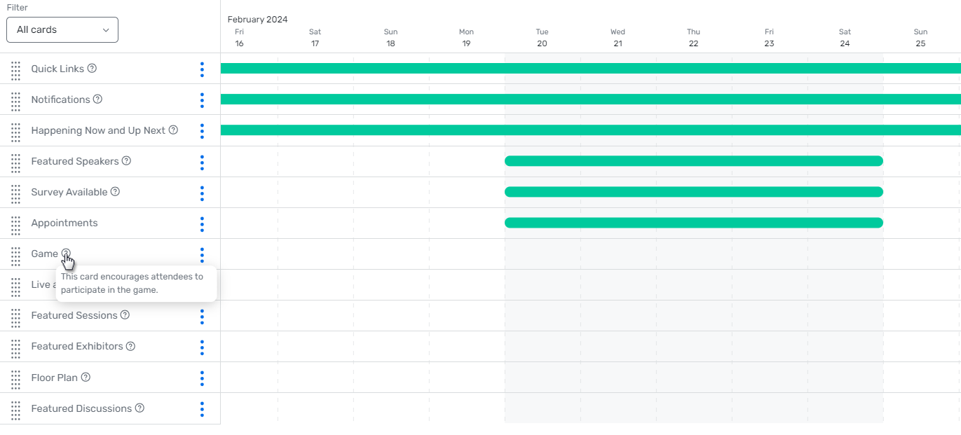 Determining When Cards Will Appear on Your Attendee Hub Home Page