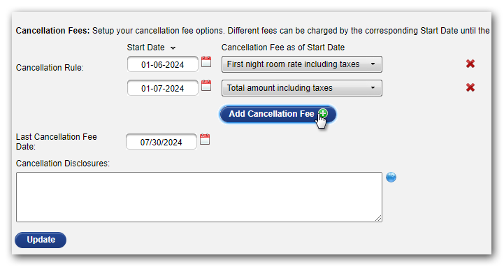 Setting Up Deposit, Processing, and Cancellation Fees