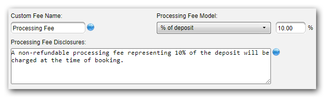Setting Up Deposit, Processing, and Cancellation Fees