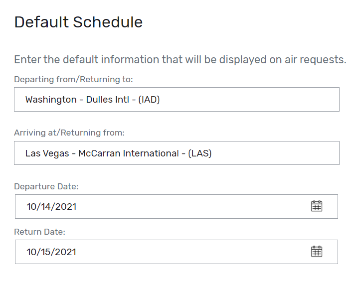 Setting Up Air Requests