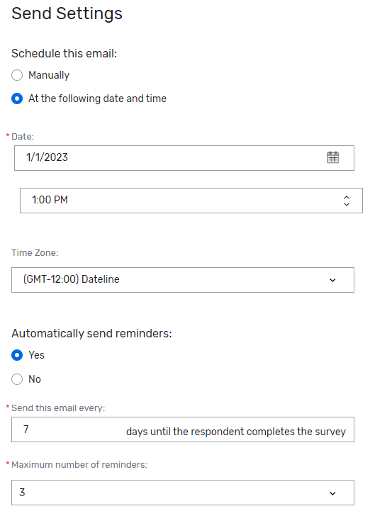 Sending a Survey Email