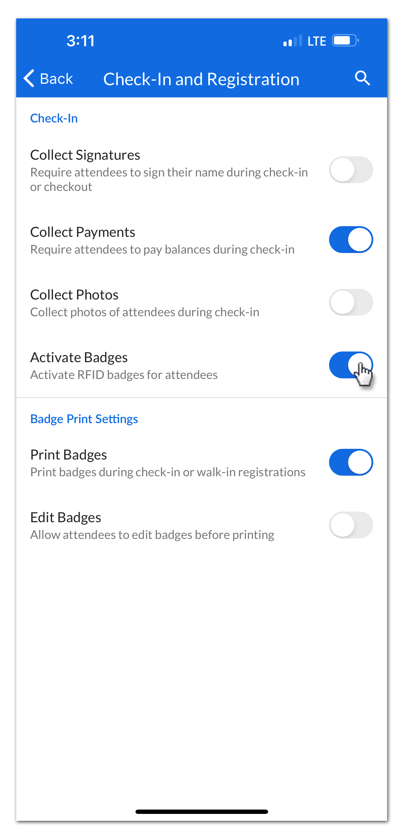 Using NFC Badges with OnArrival