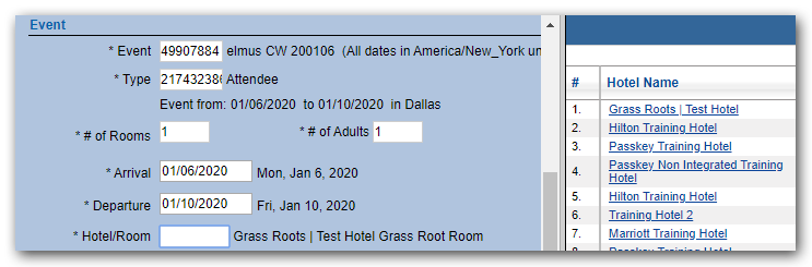Switching Hotels in an Existing Reservation