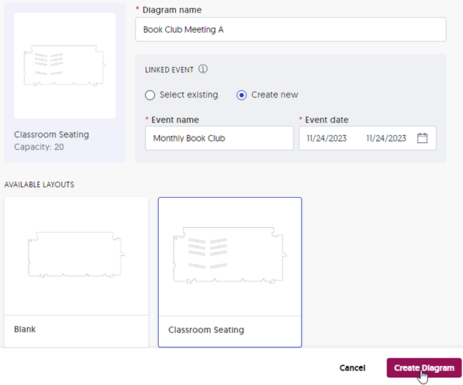 Reusing Saved Layouts in Event Diagramming