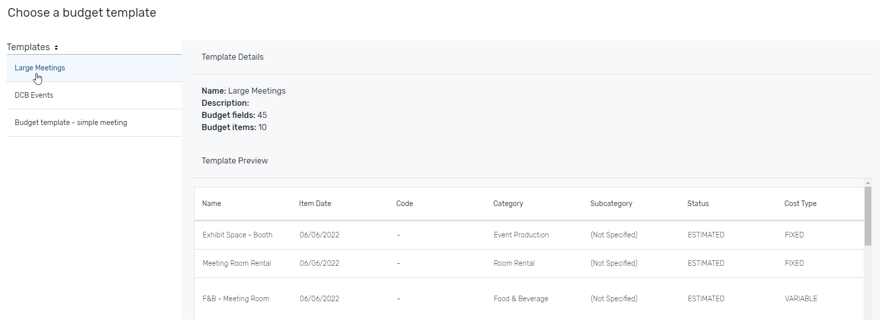 Creating Budget Templates