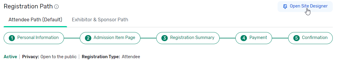Using the Registration Overview Page