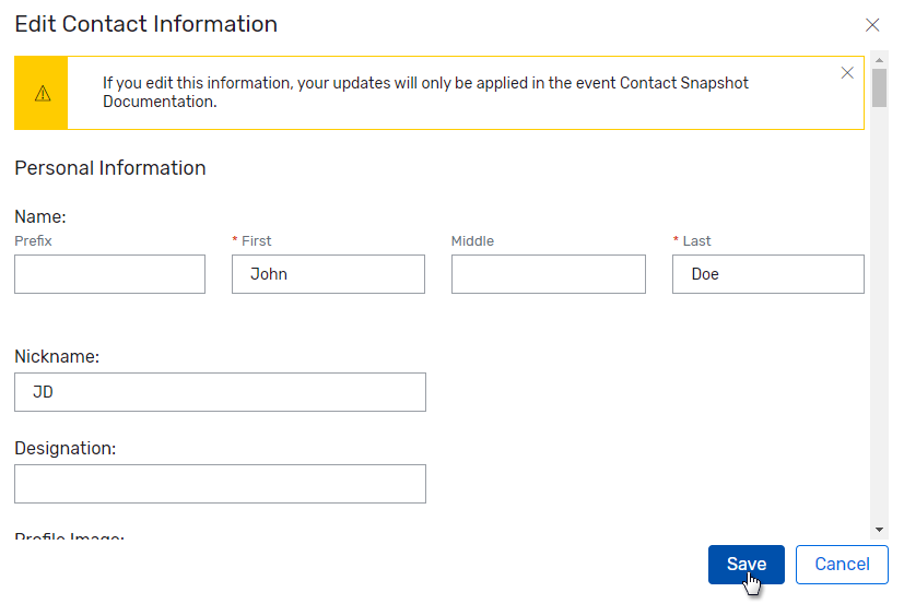 Using Contact Snapshot