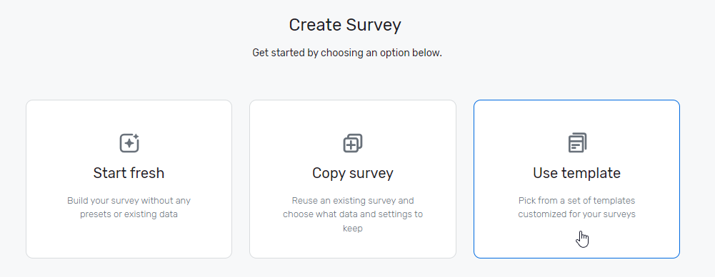 Using Survey Templates