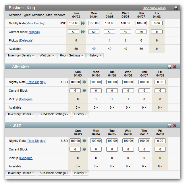 Managing the Inventory in a Passkey Event