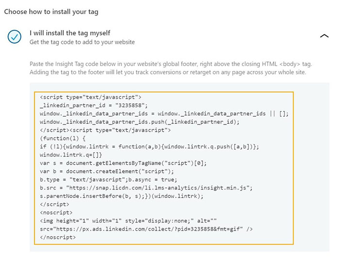 Integrating Linkedin Insight Tag Manager