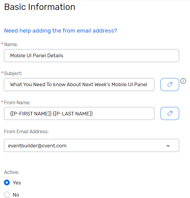 Creating Session Emails
