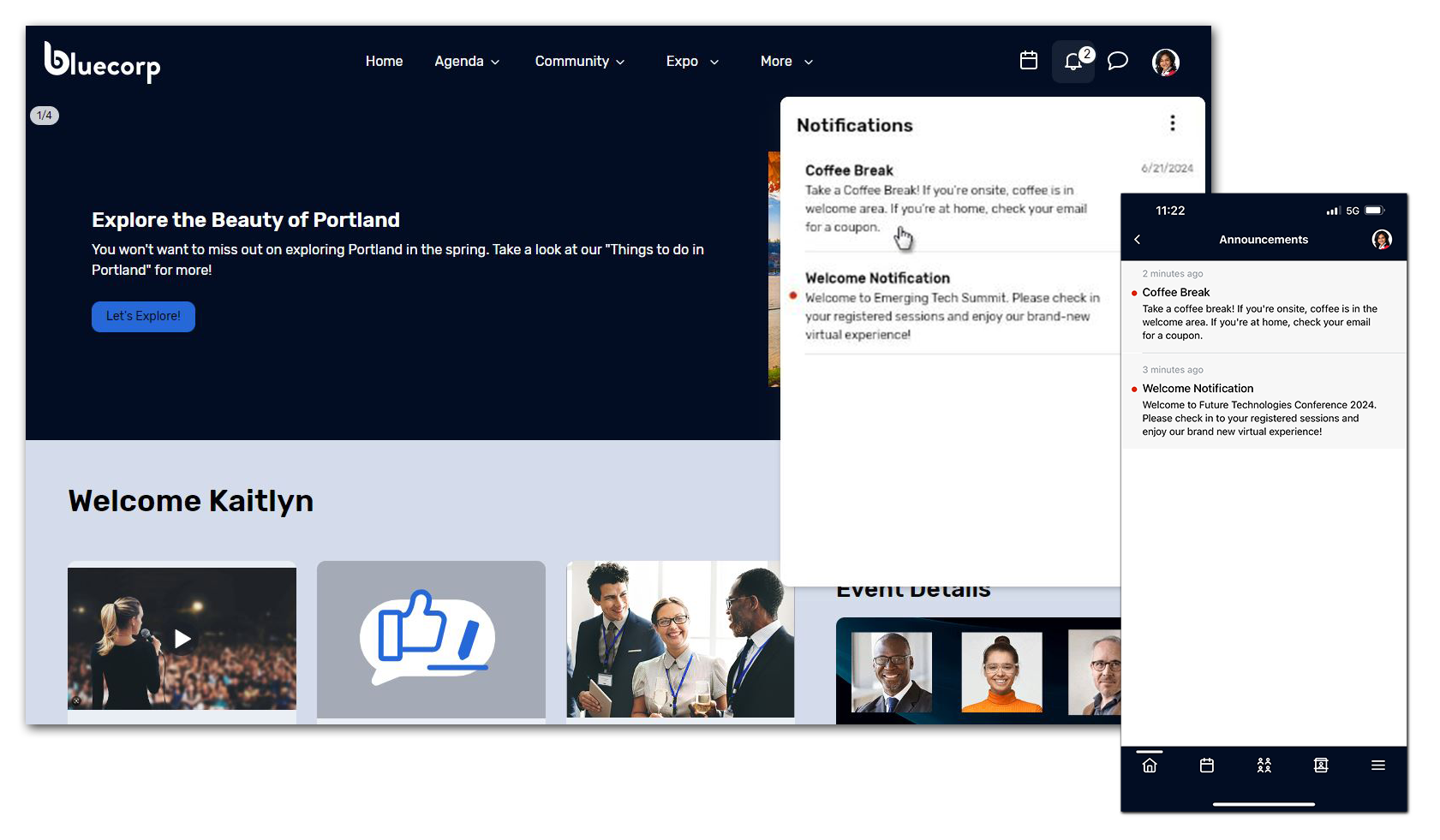 Managing Notifications for Attendee Hub