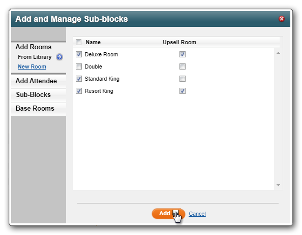 Managing Room Blocks in an Event's Inventory